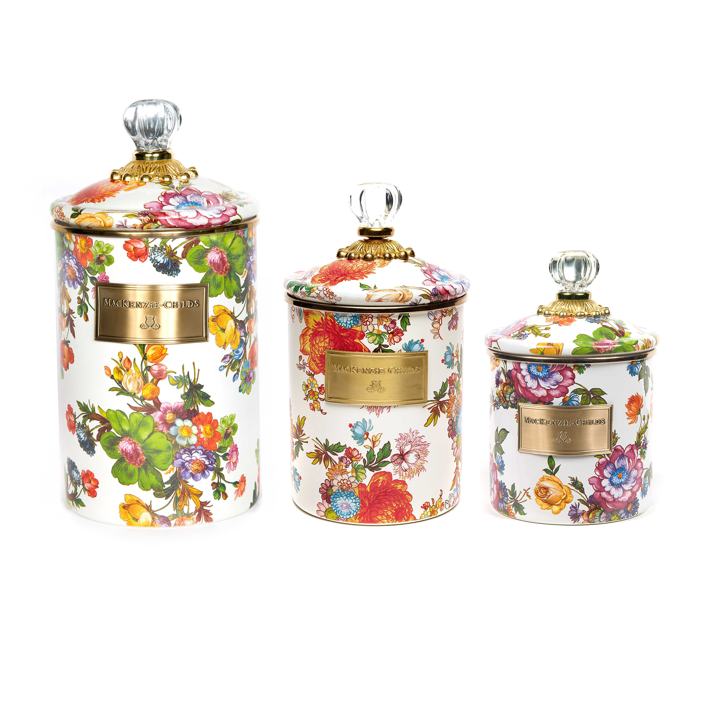 MacKenzie Childs Flower Market Canisters 3 - Piece Set | Wayfair