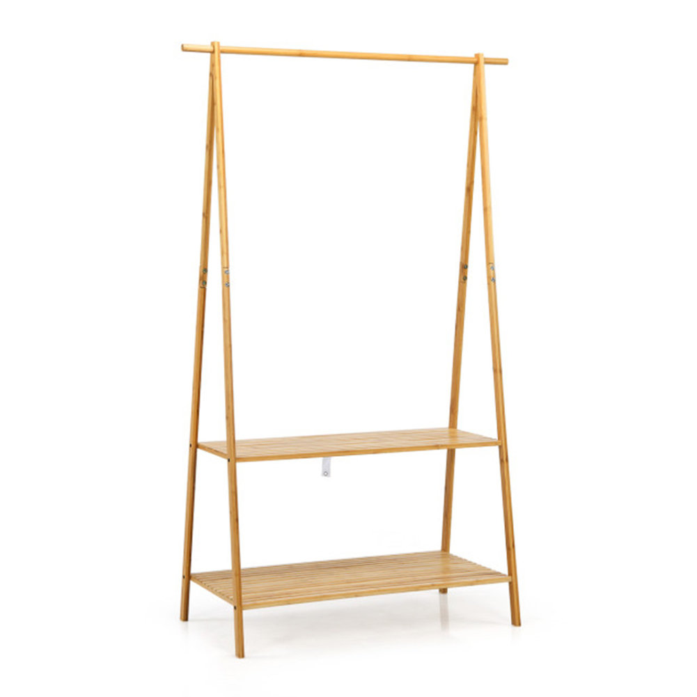 Rebrilliant Makin 33'' Solid Wood Clothes Rack | Wayfair