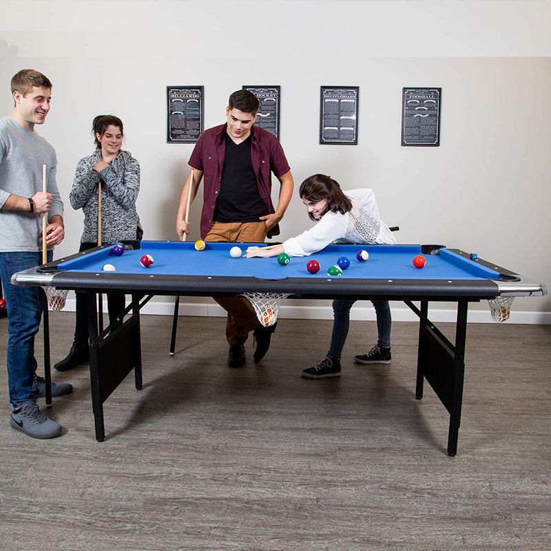 iYofe 65.7"L Portable Pool Table for Families with Easy Folding for ...