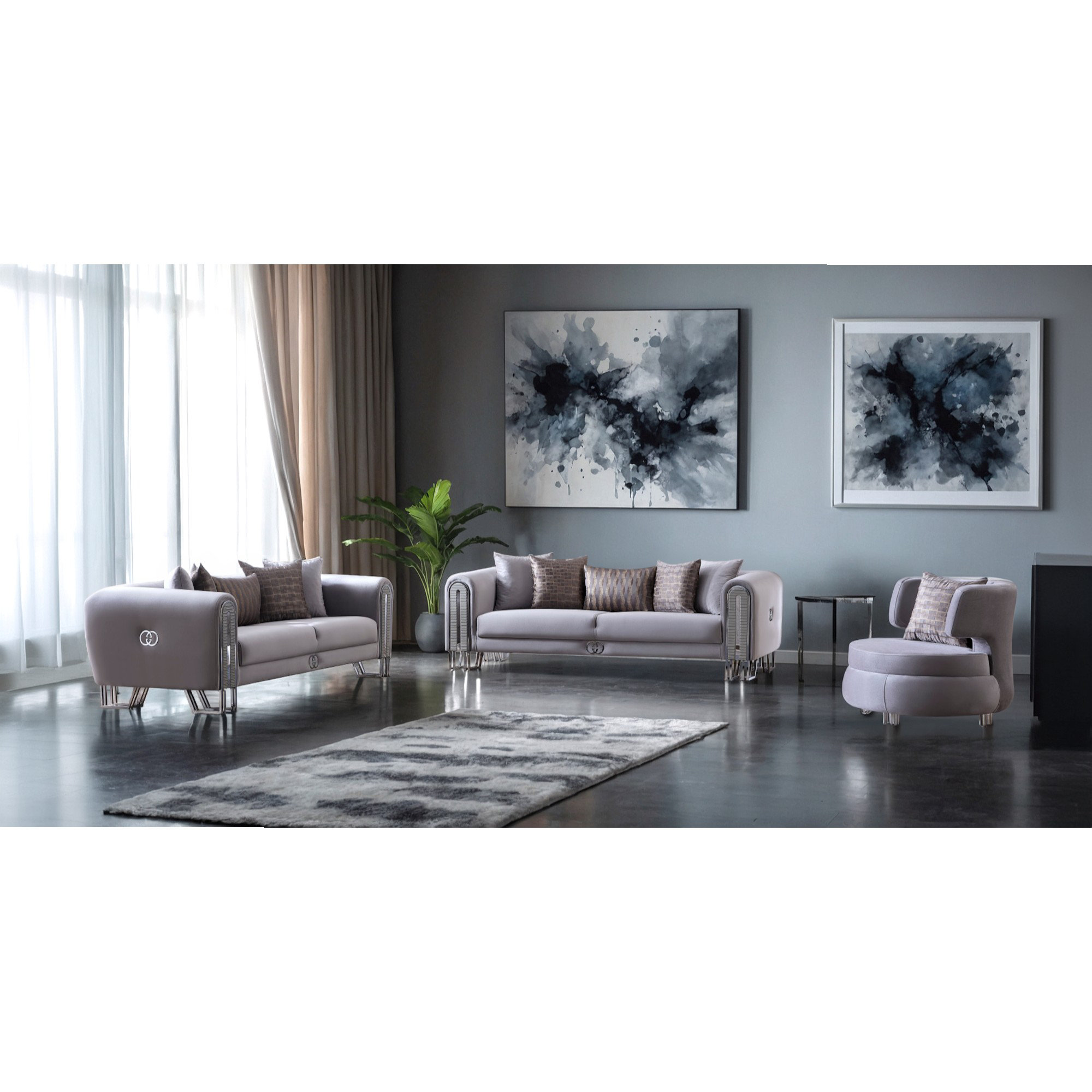 Everly Quinn Janush 3 - Piece Velvet Living Room Set - Wayfair Canada