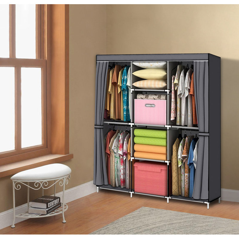Rebrilliant Meriwether 50'' Fabric Portable Wardrobe & Reviews | Wayfair