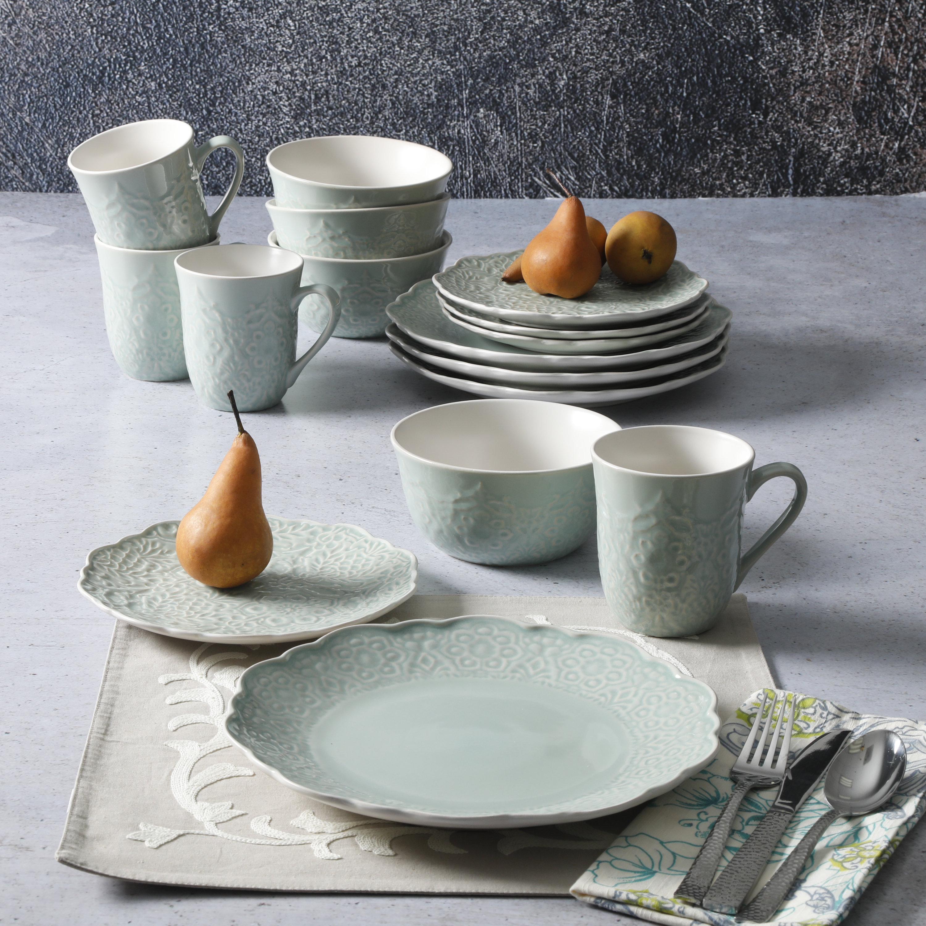 Gibson Portina Rust Hue Stoneware 16 Piece Dinnerware Set & Reviews ...