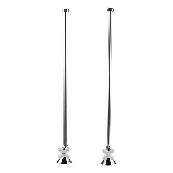 Chevington Straight Supply Lines with Porcelain Cross Handle Supply ...