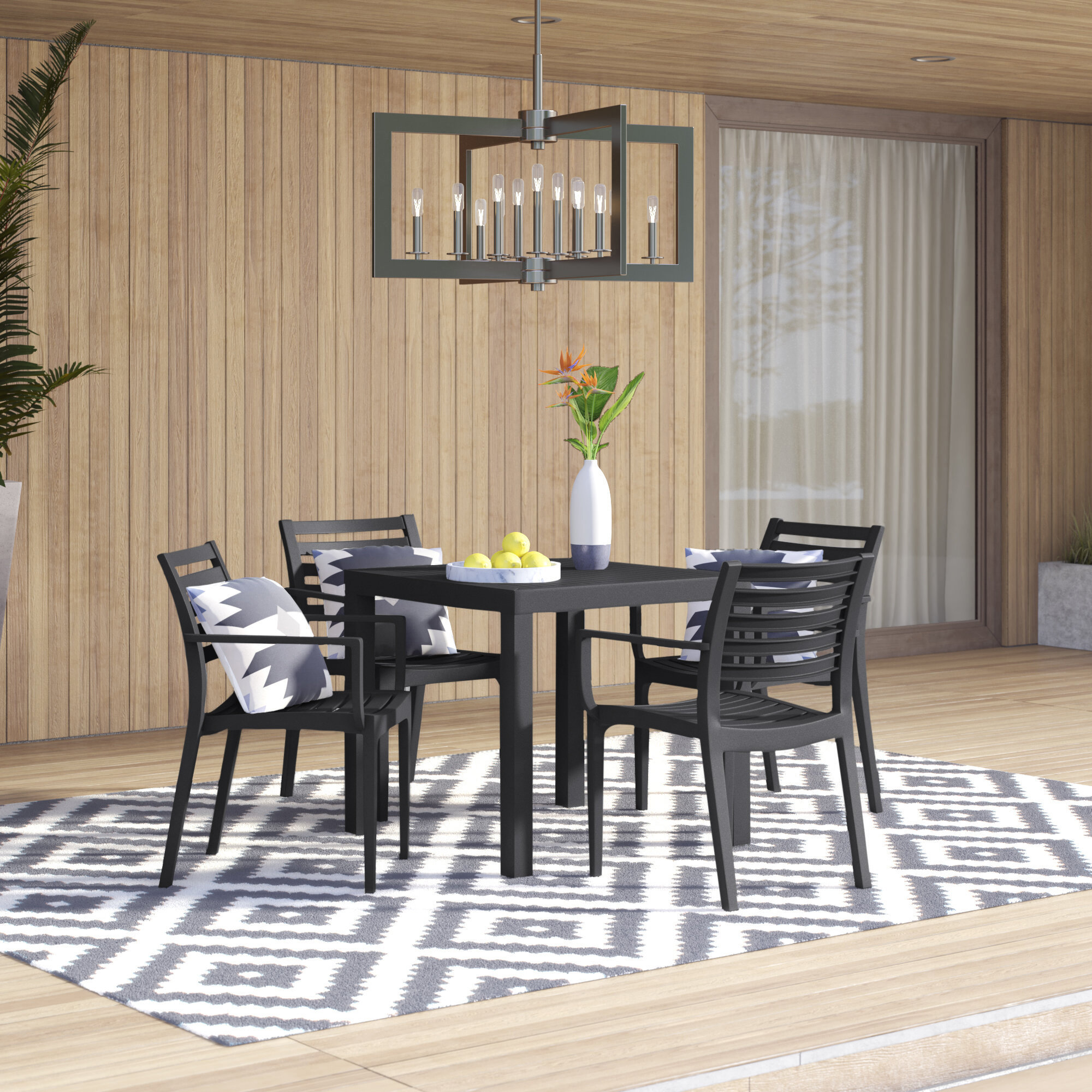 Latitude Run® Quadis Square 4 - Person 31.5" Long Dining Set & Reviews ...