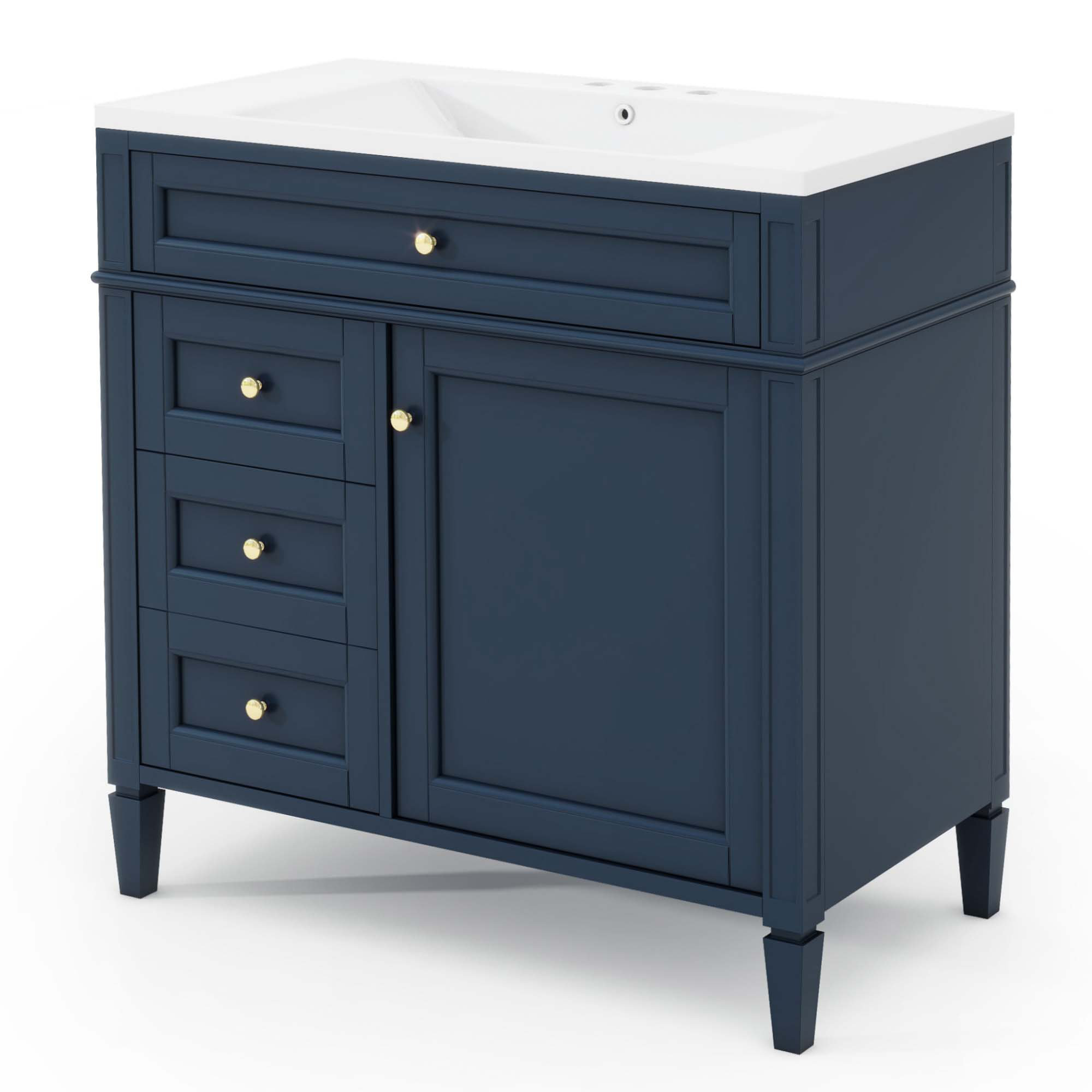 Charlton Home® Modern Bathroom Storage Vanity With Top Sink, 2 Drawers ...