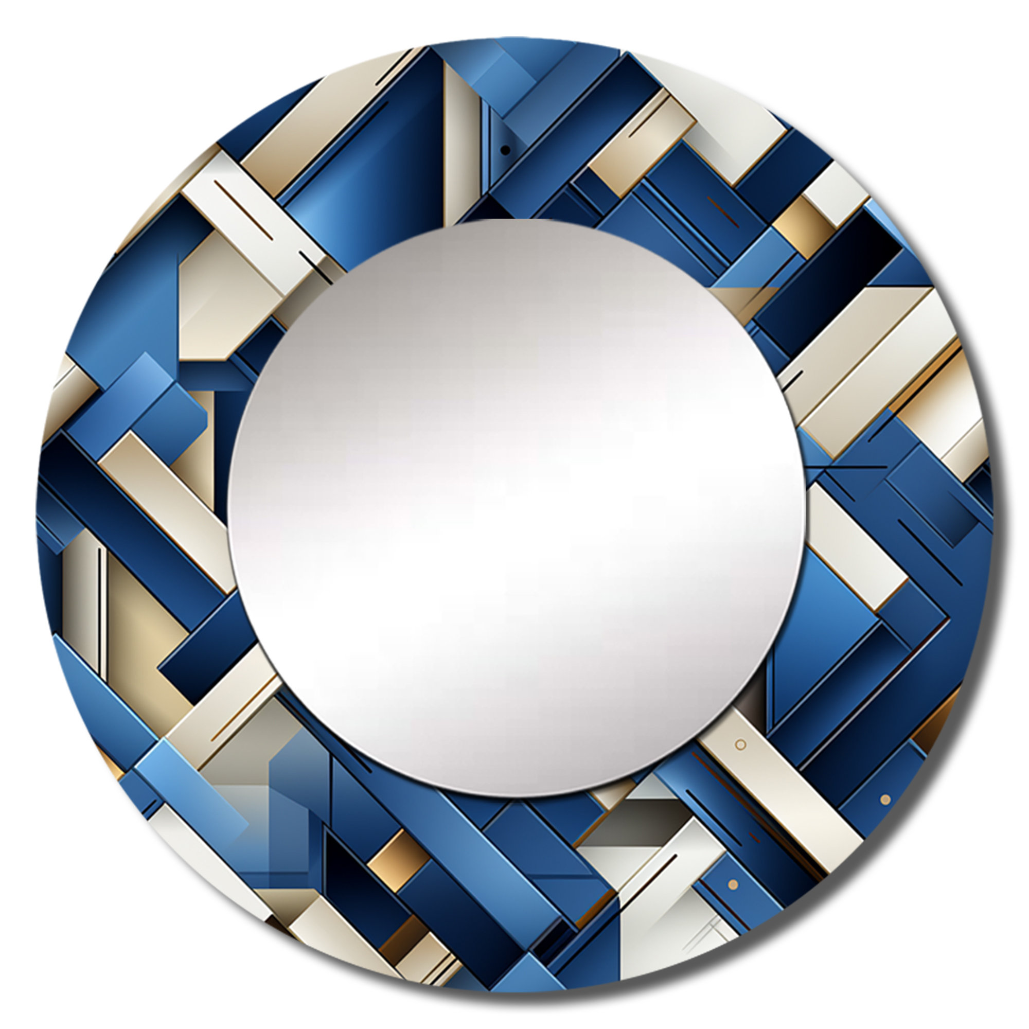 East Urban Home Rogie Urban Cobalt Blue And Bwhite Grid Geometric ...