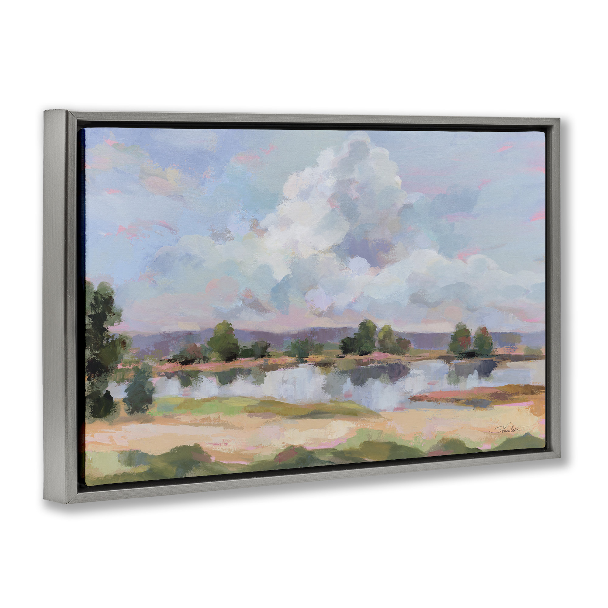 Lark Manor™ River View Overhead Clouds Framed Floater Canvas by Silvia ...
