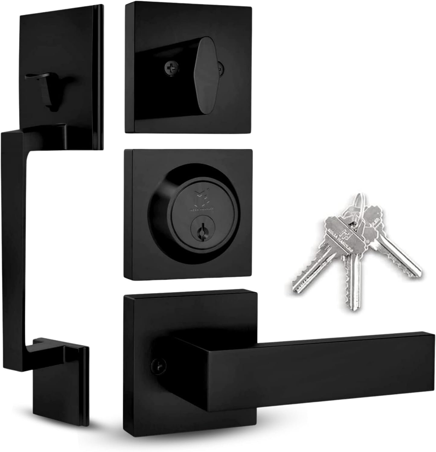 Mega Handles TOBELLE SQUARE Door Lock, Keyless Interior Door Handle Set ...