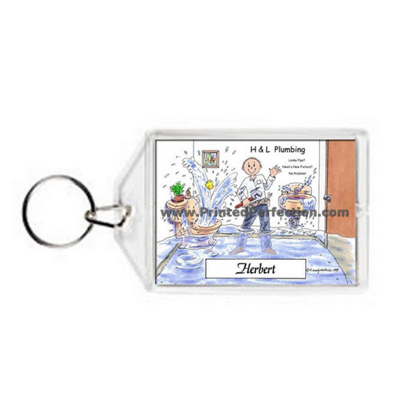 Printed Perfection Personalized Plumber - Male Acrylic Key Chain | Wayfair