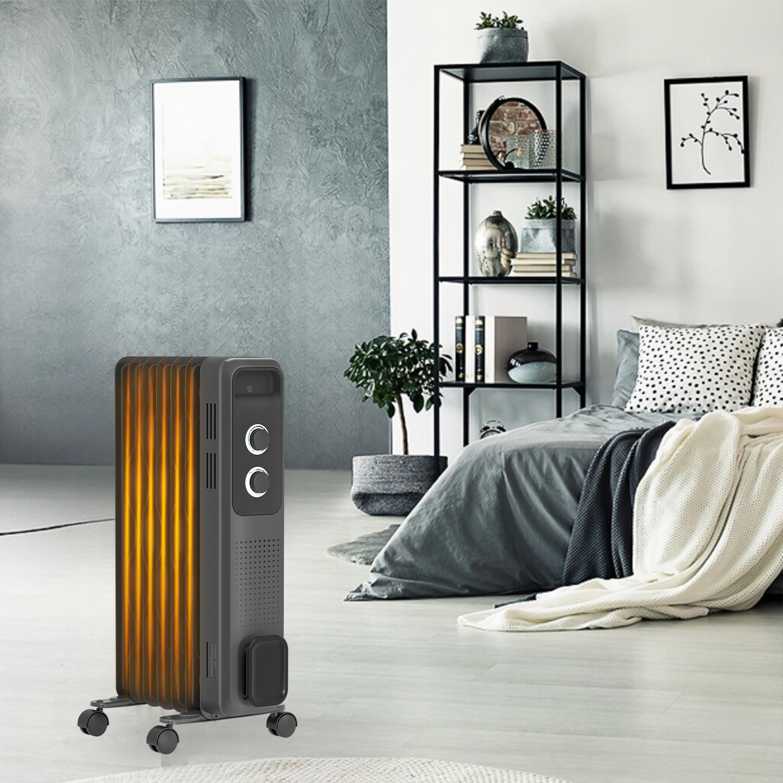 YUKOOL Oil-Filled Portable Radiator Heater,Fast Heating,3-Stage ...