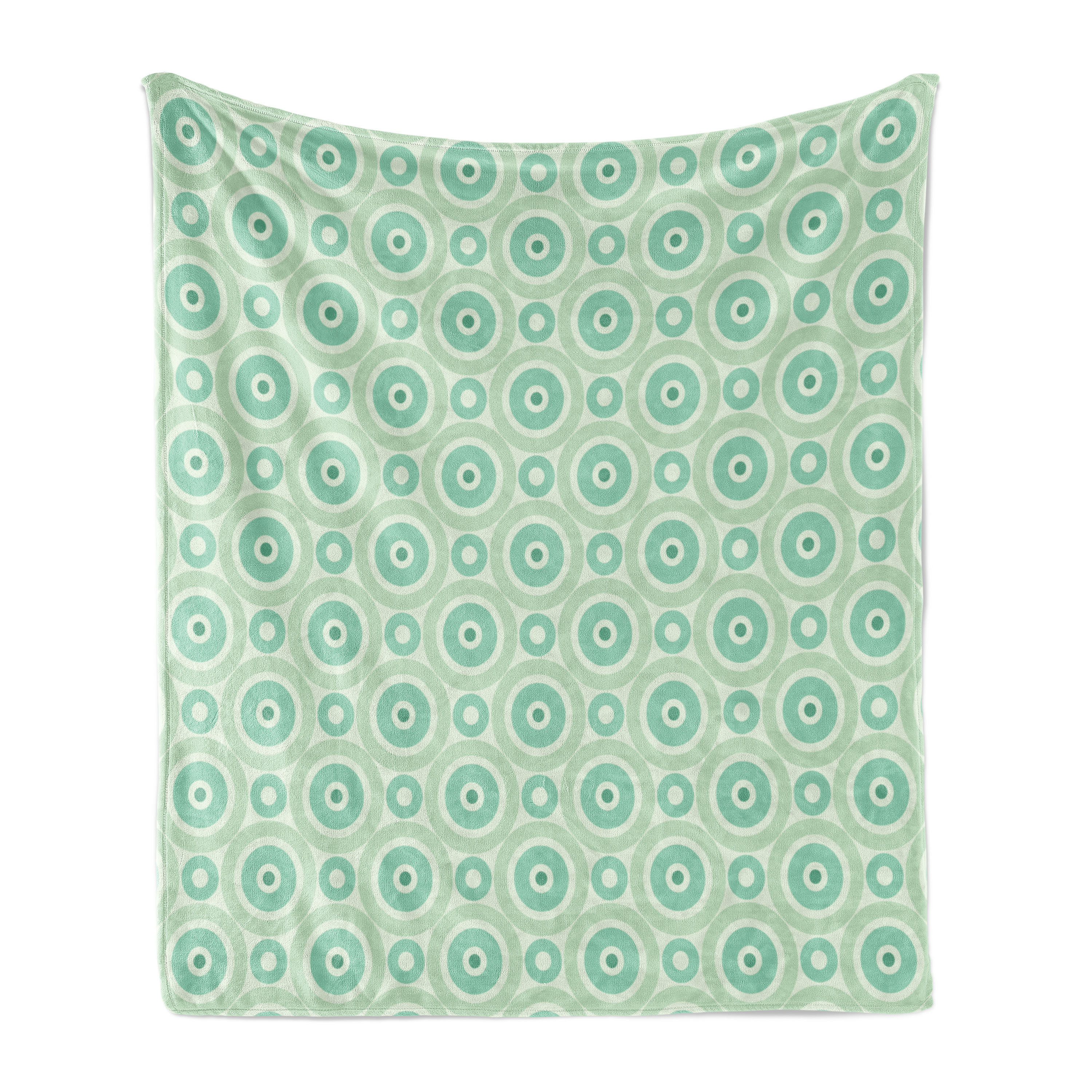 Ambesonne Mint Fleece Throw Blanket Circles Vintage Pastel Mint and ...