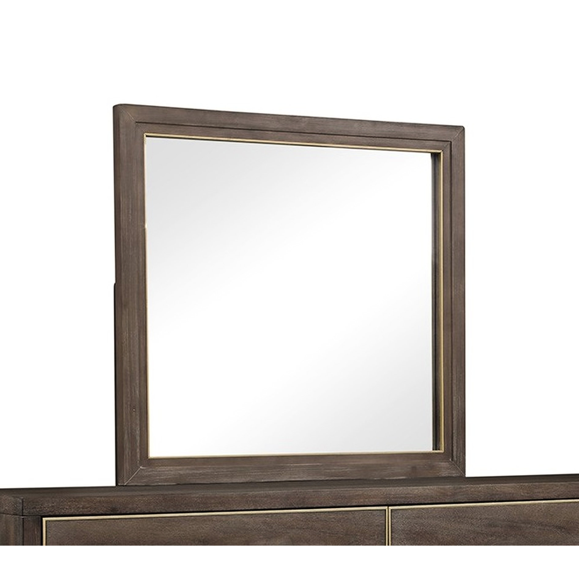 Latitude Run® No Assembly Mirror, 29"x2"x36", Modern, Walnut Pattern ...