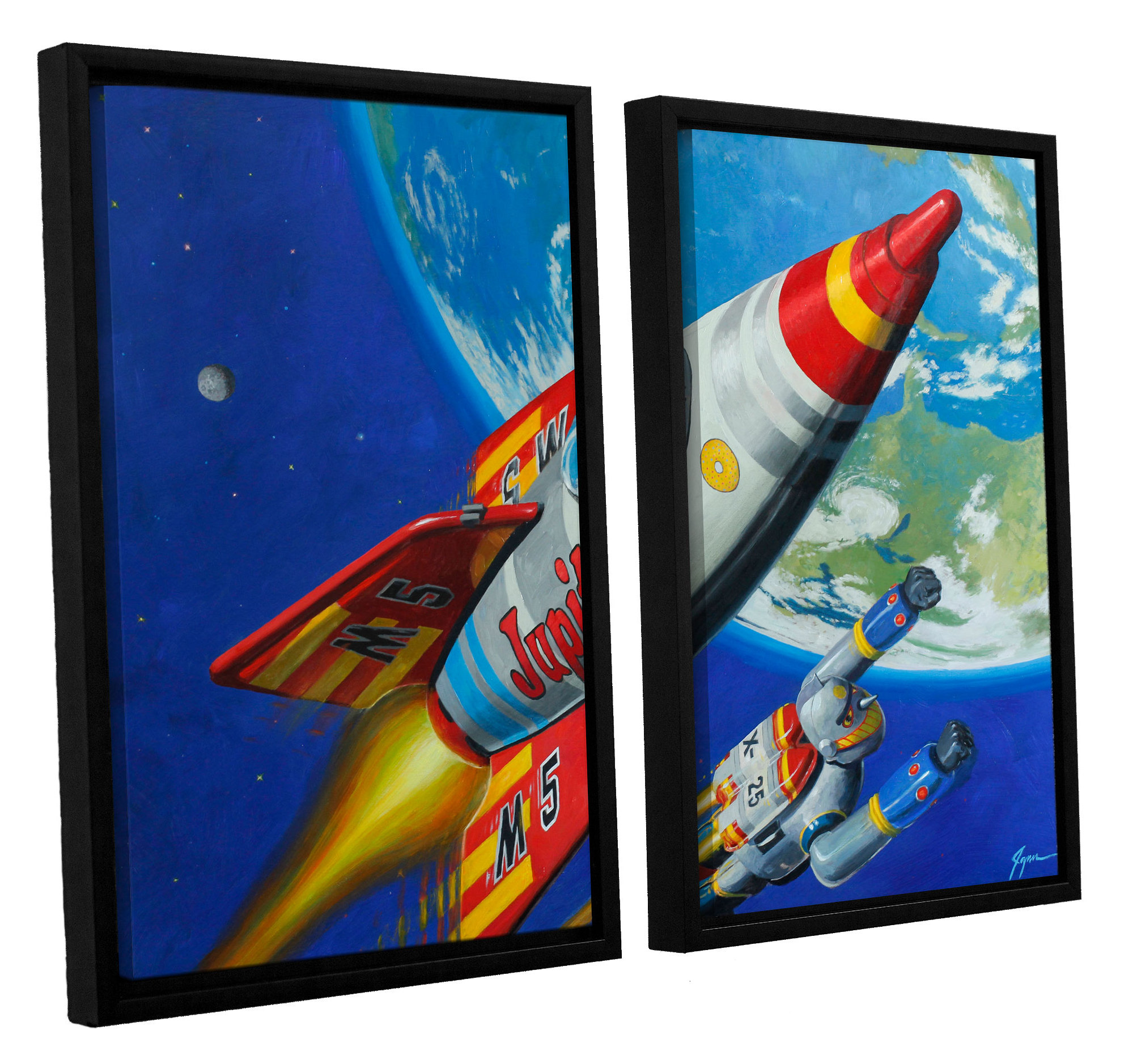 ArtWall 'Spacepatrol 2' by Eric Joyner 2 Piece Framed Graphic Art on ...