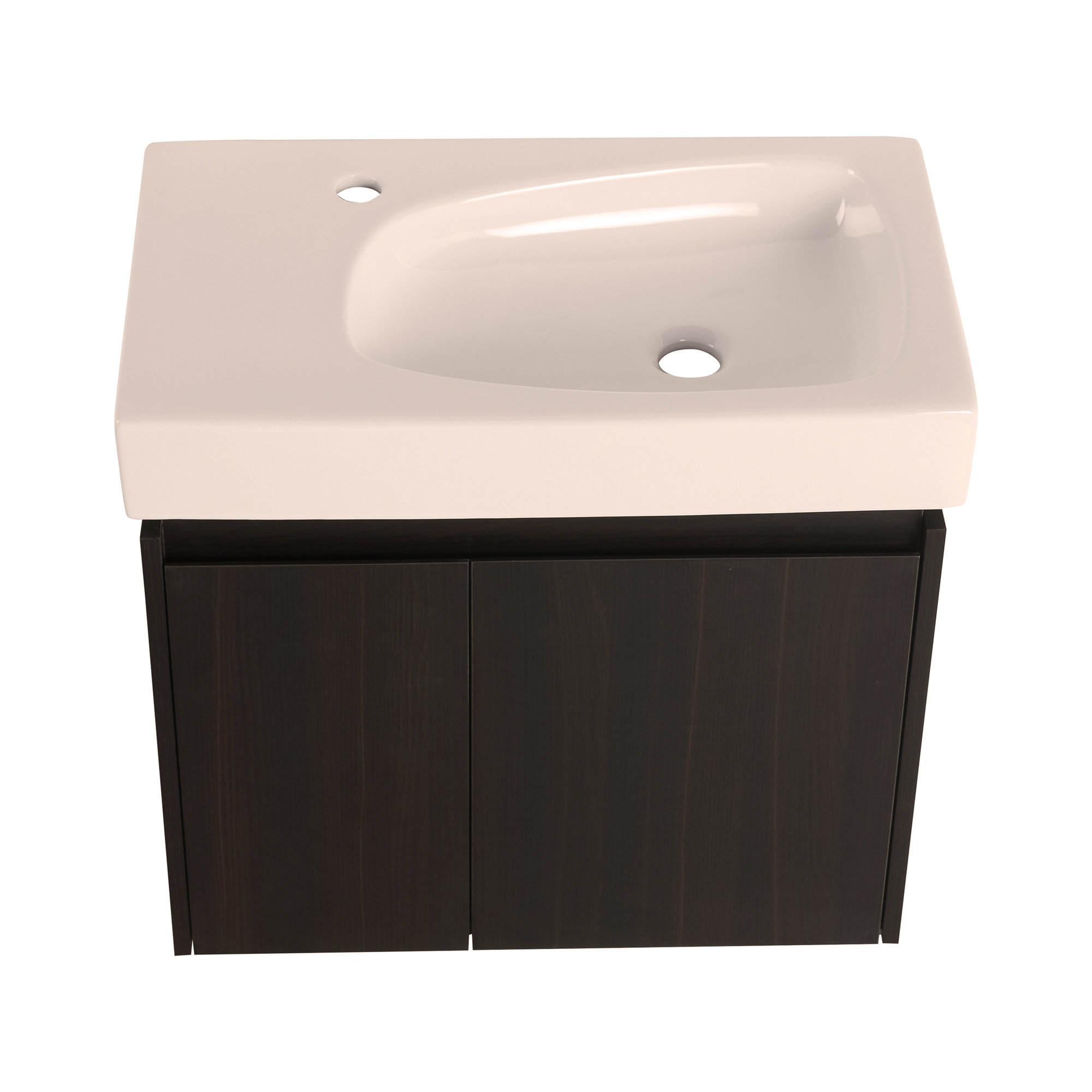 Taroo Clocks 24 Inch Bathroom Vanity with Ceramic Basin, Wall Mounted ...
