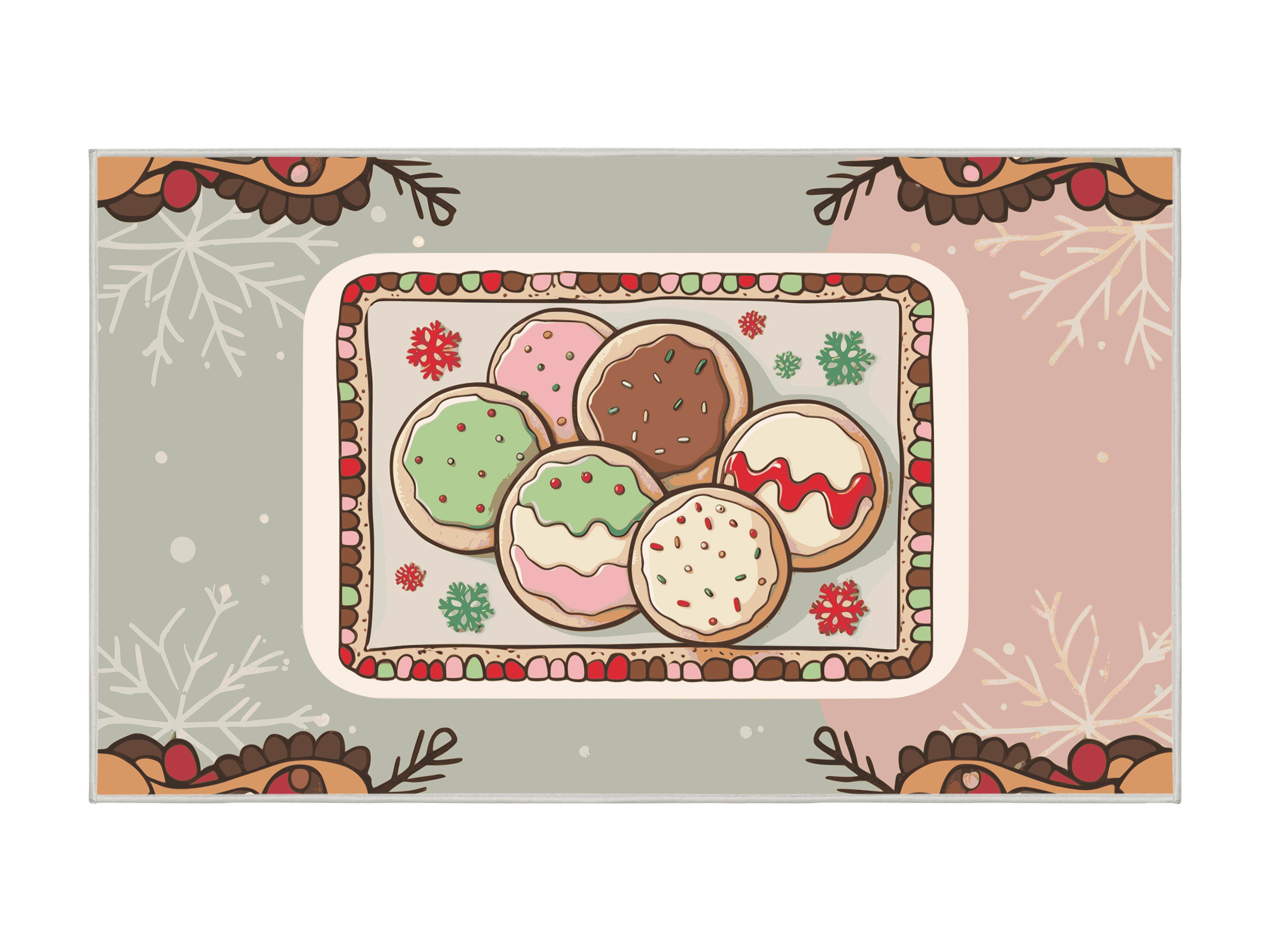The Holiday Aisle® Washable Cookies Holiday Rug | Wayfair