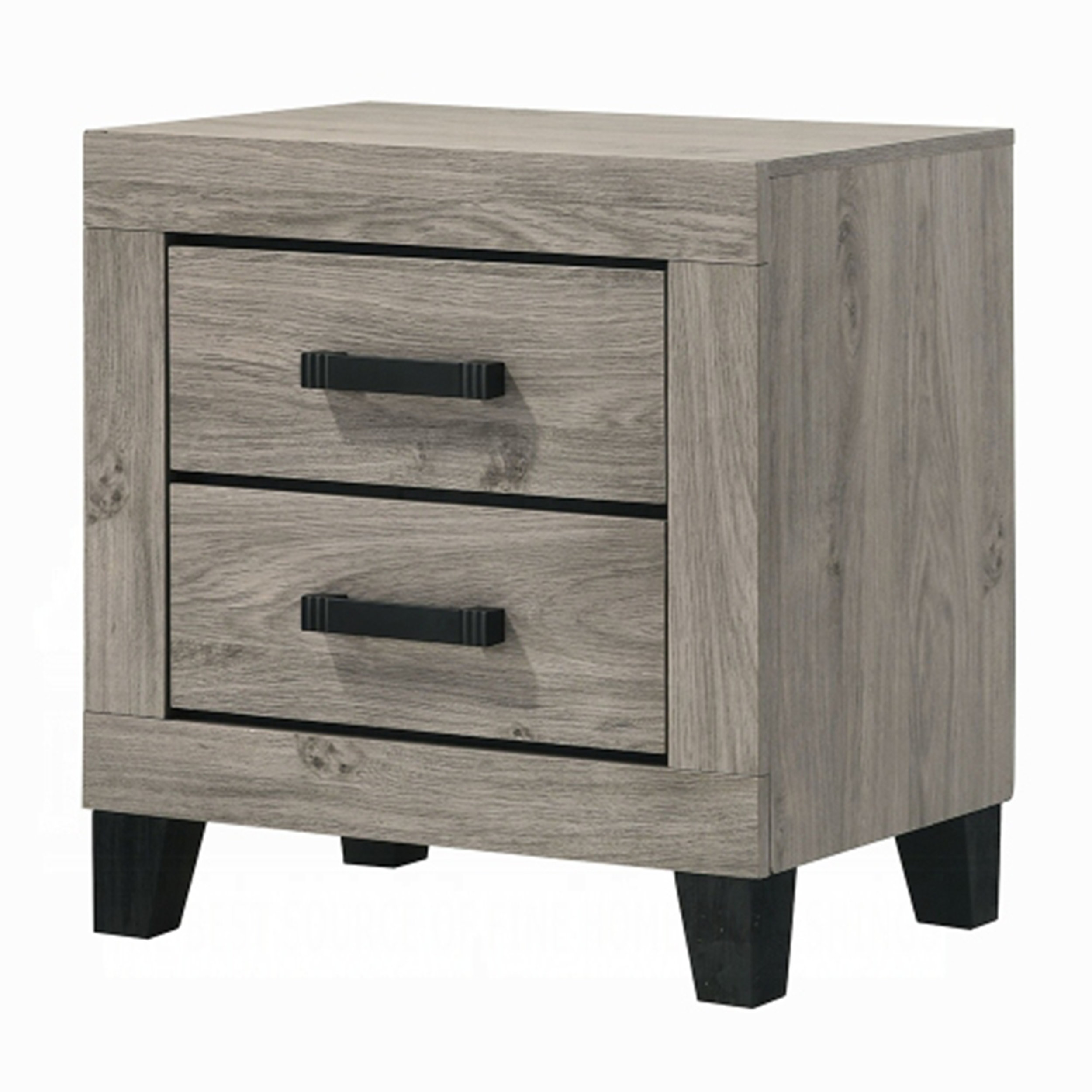 Ophelia & Co. Farmhouse Light Gray Nightstand - Storage Drawers & Black ...