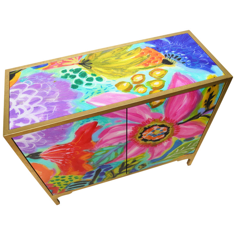 Rosdorf Park Demartino "Secret Garden Floral II" Console on Beveled ...