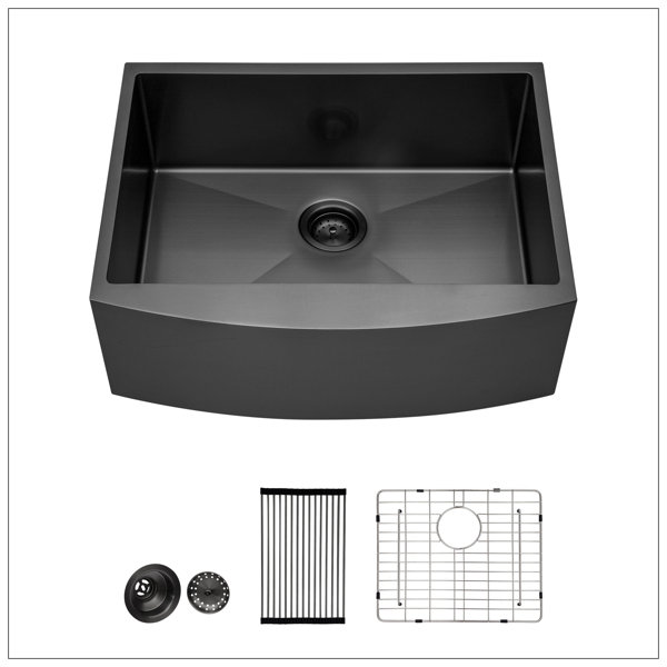 REDmintss 24 Gunmetal Black Farmhouse Sink - 24 Inch Kitchen Sink ...