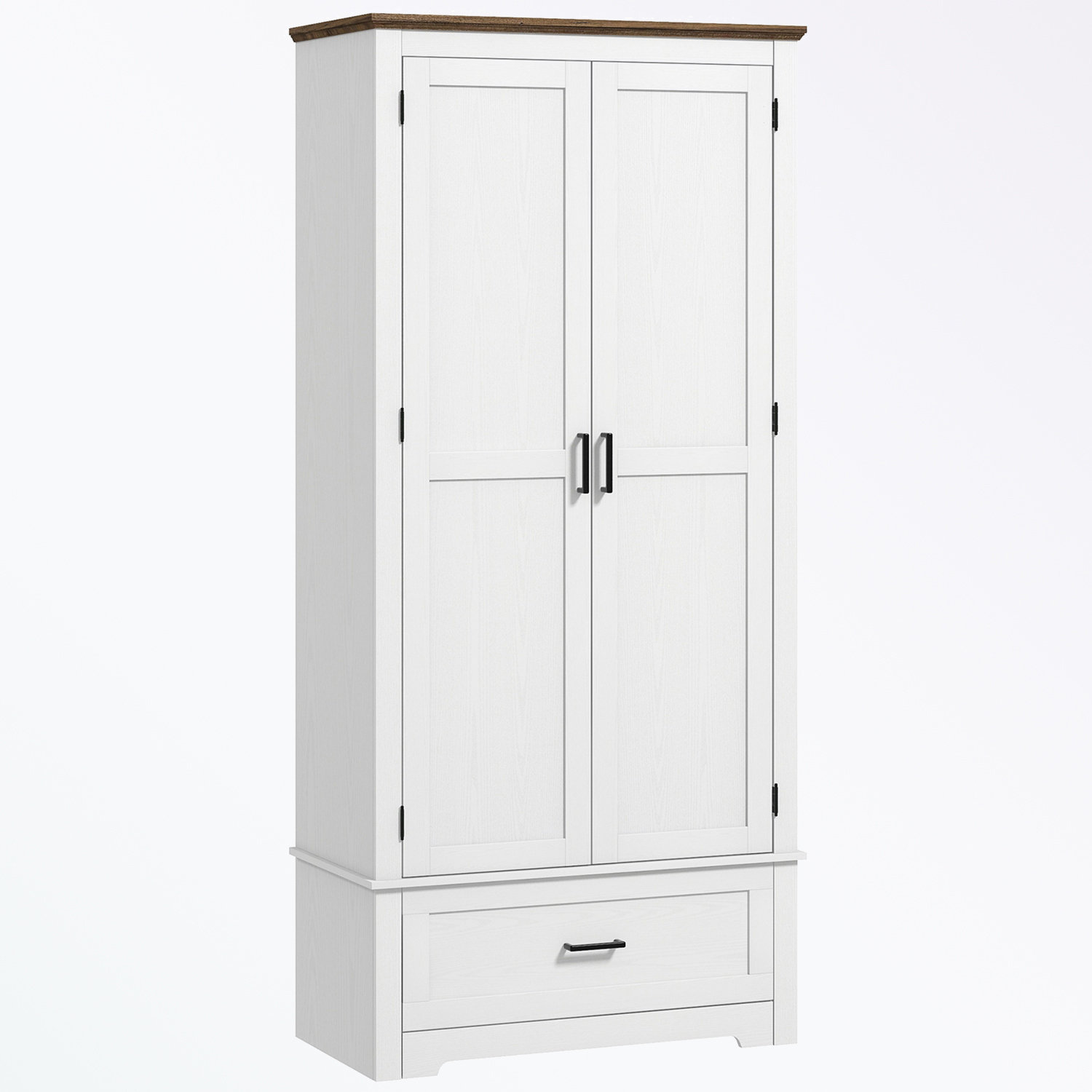 Lark Manor™ Kitchen Pantry Cabinet with 2 Doors, Drawer and Adjustable ...