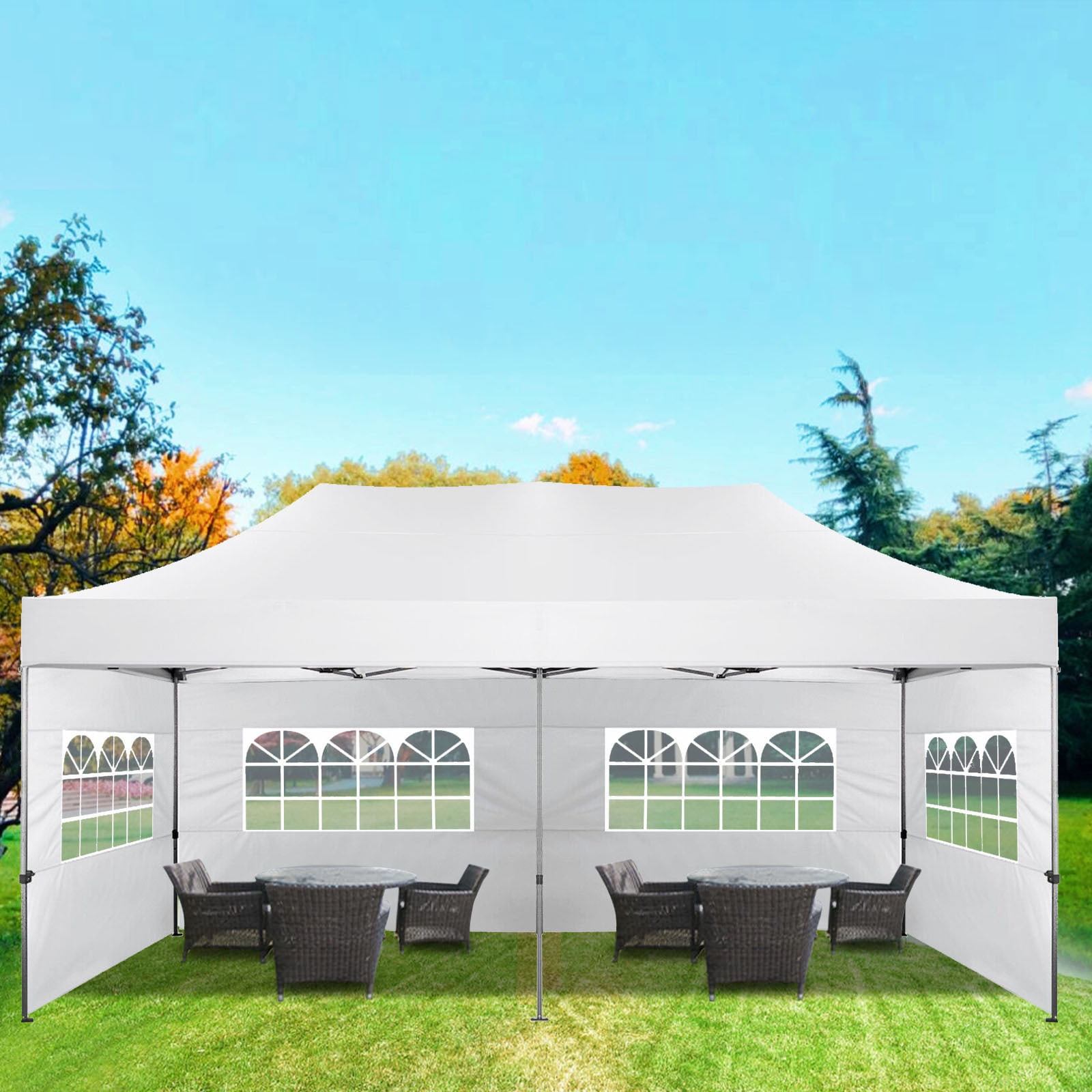 SANOPY 10x20 FT Heavy Duty Pop up Canopy Tent with 6 sidewalls Easy Up ...