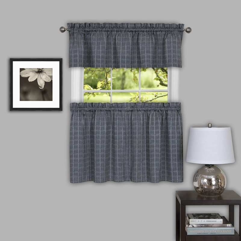 Loon Peak® Aguero Plaid Tailored 58" Window Valance & Reviews | Wayfair