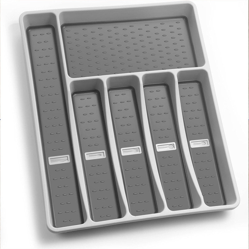 Rebrilliant Silverware Tray for Kitchen Drawer,Plastic Flatware ...