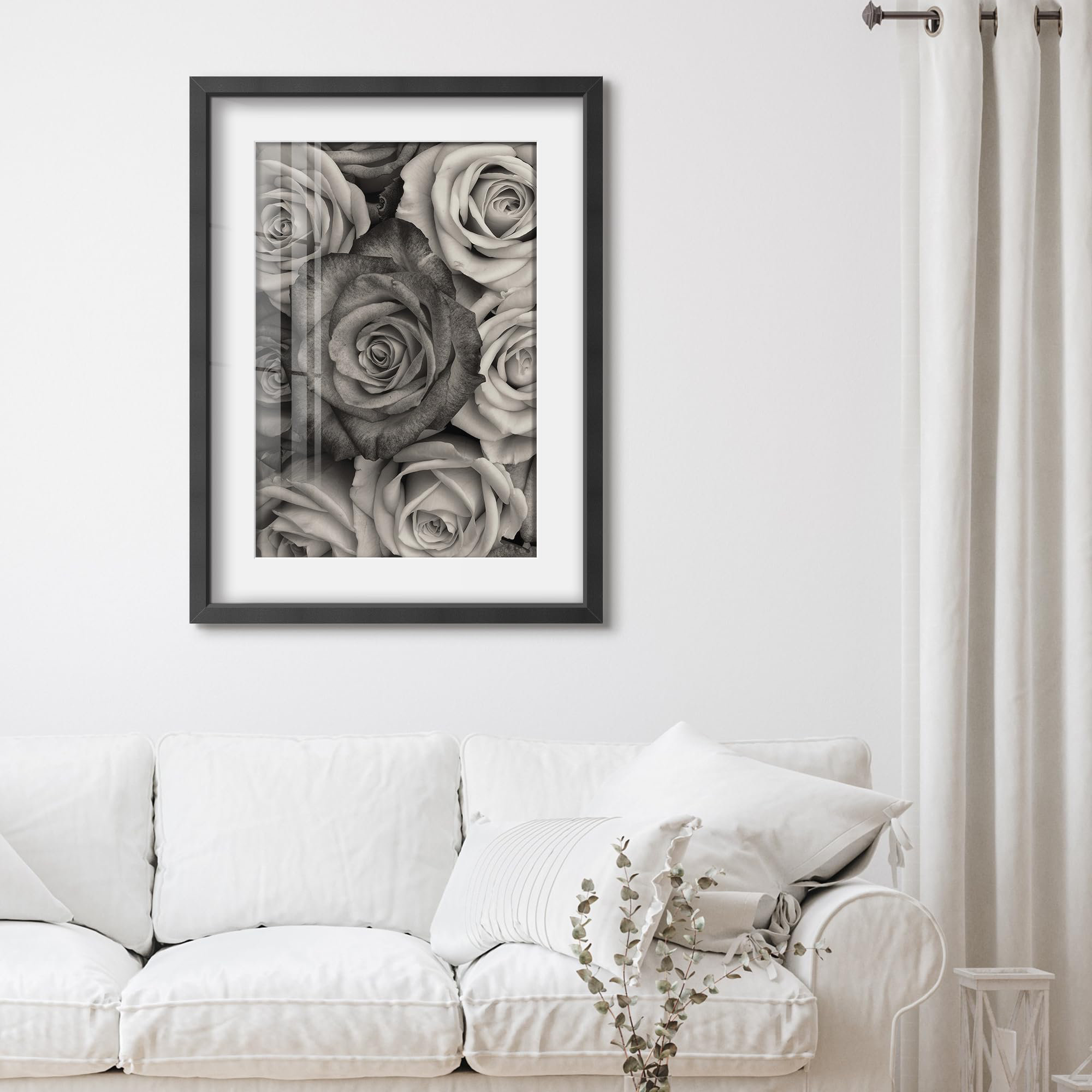 wall26 " Romantic Grays Bouquet Of Roses " | Wayfair