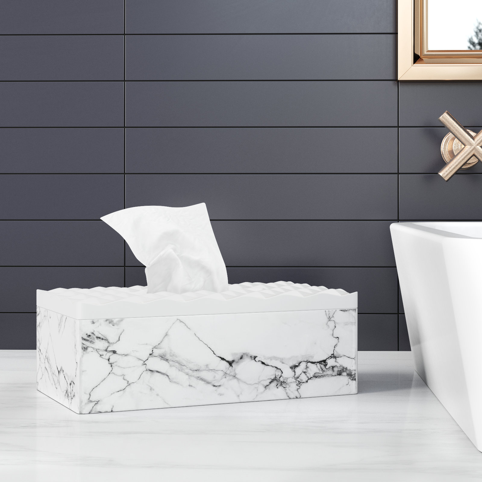 Wade Logan® Anta Tissue Paper Box with Elegant Marble Printing ...