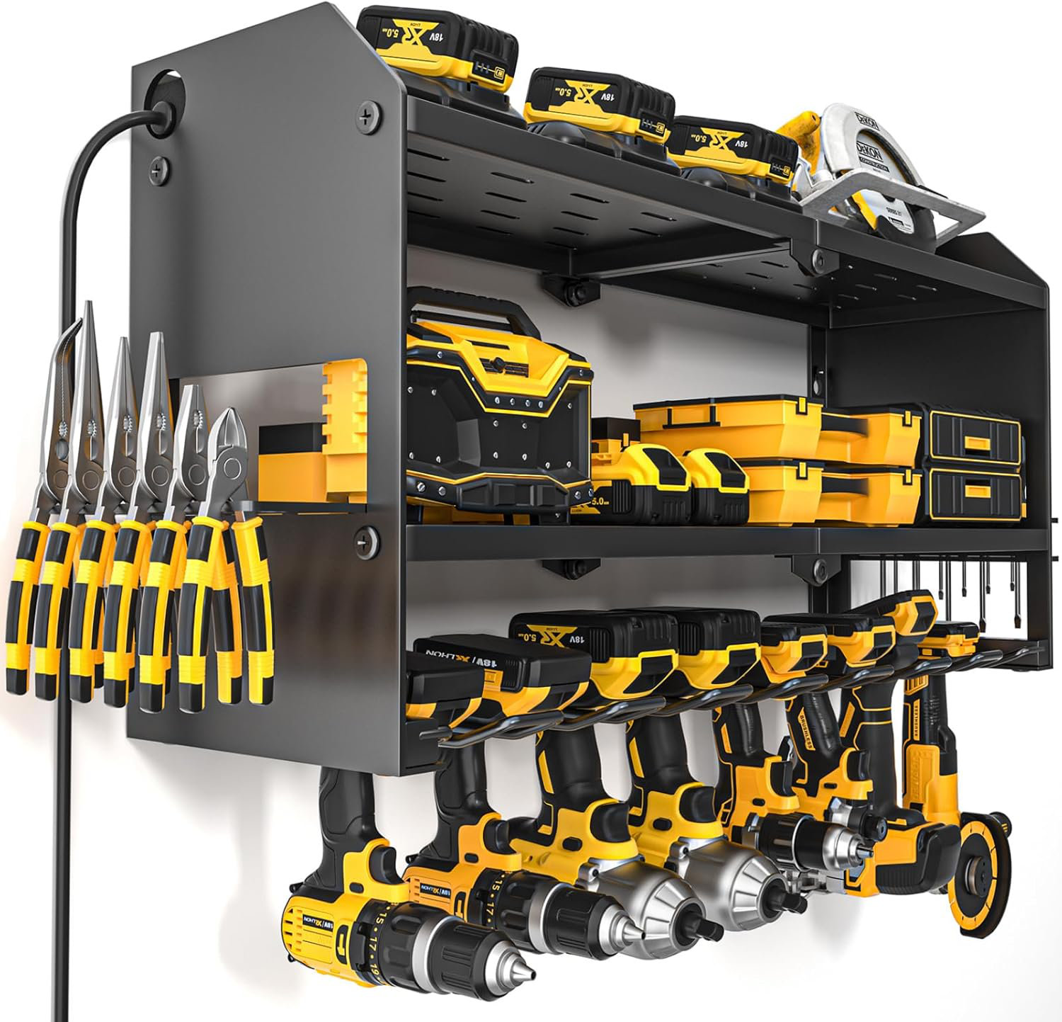 Hokku Designs Power Tool Organizer With Surge-Protected Charging ...