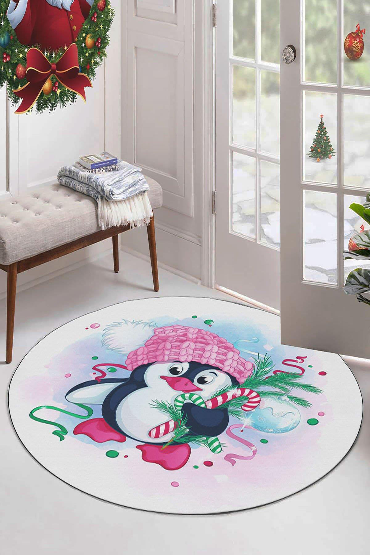 The Holiday Aisle® Cute Christmas Round Rug_459 - Wayfair Canada