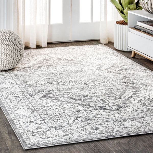 World Menagerie Blane Modern Persian Vintage Medallion Light Gray Rug ...