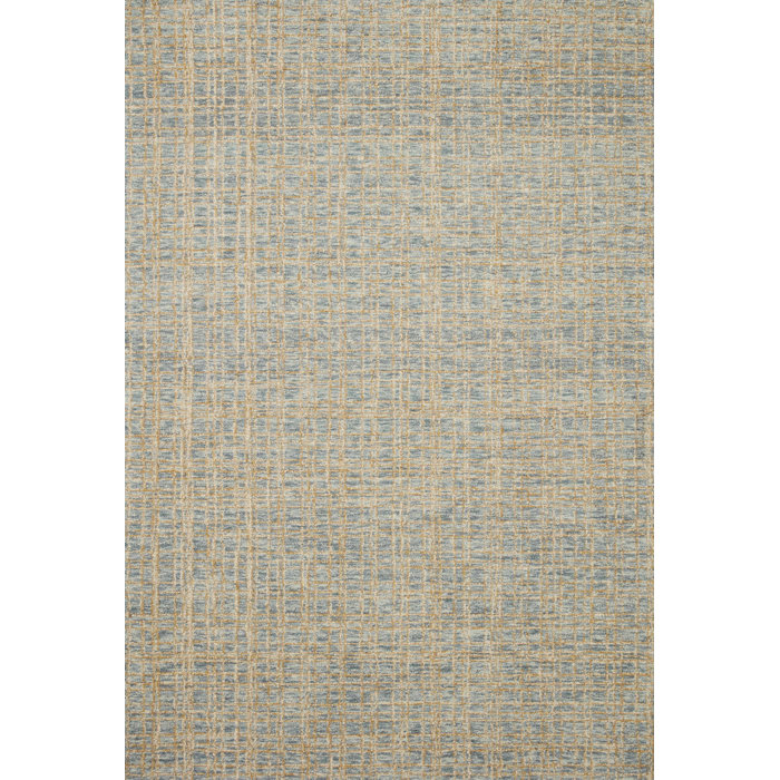 Chris Loves Julia x Loloi Polly Checkered Hand-tufted Blue/Sand Area ...