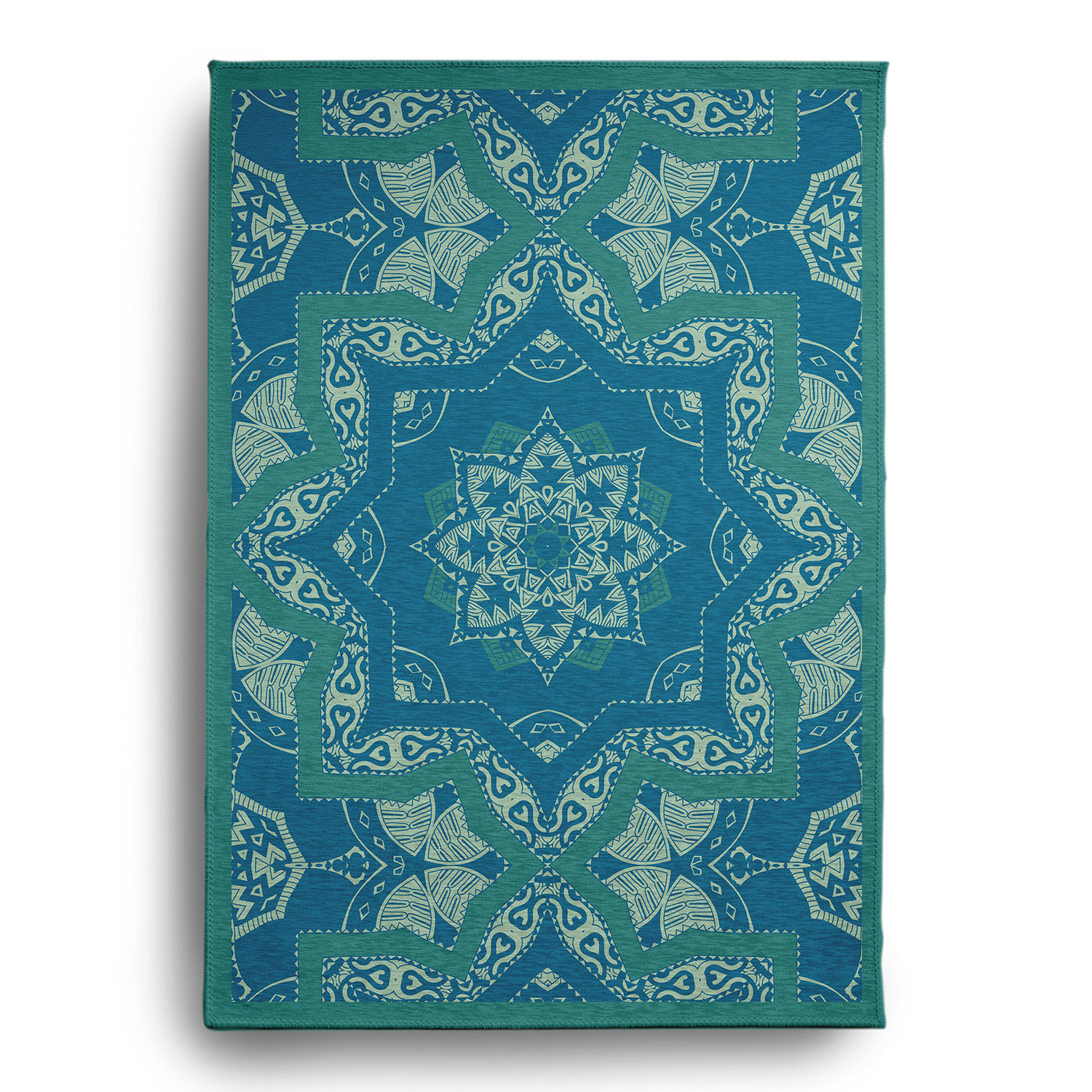 e by design Machine Woven Chenille Area Rug in Green | Wayfair