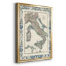 17 Stories Bordered Map Of Italy Premium Framed Print - Ready To Hang ...