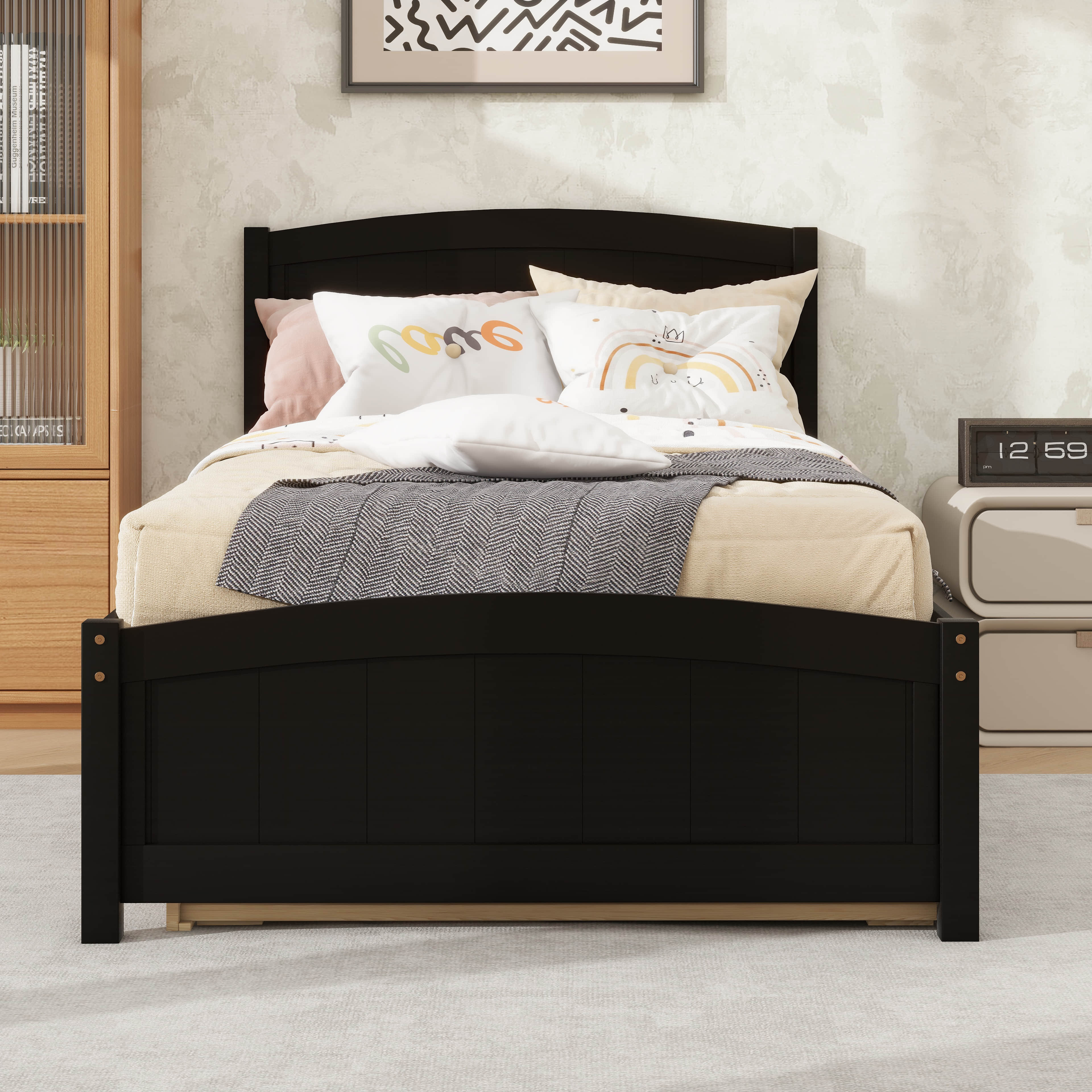 Lark Manor™ Twin-Sized Platform Bed Featuring An Underbed Trundle | Wayfair