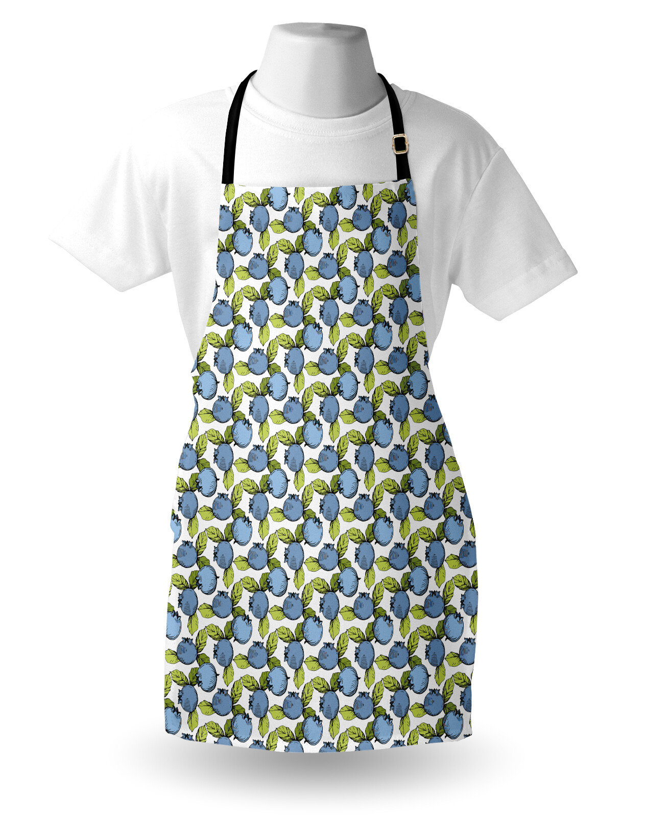 One Allium Way® Botany Apron Unisex Blueberry and Leaf Pattern Adult ...