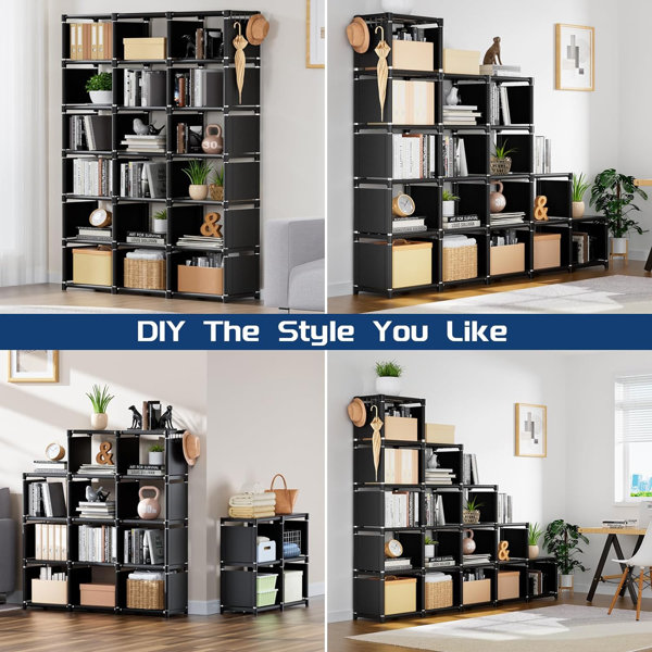 Ebern Designs Bookcase, Cube Extra Large Book Shelf, DIY Cube Storage ...