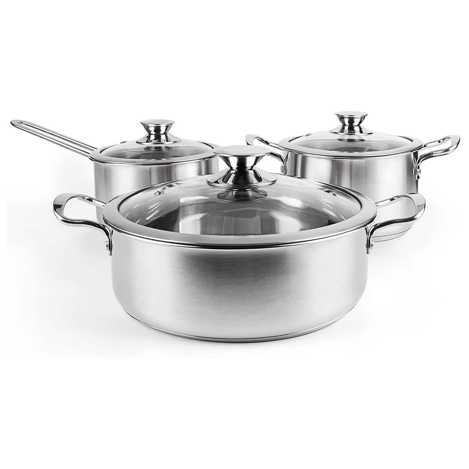 BN-LINKKL Stainless Steel Pots And Pans Set, 6 Piece Kitchen Induction ...