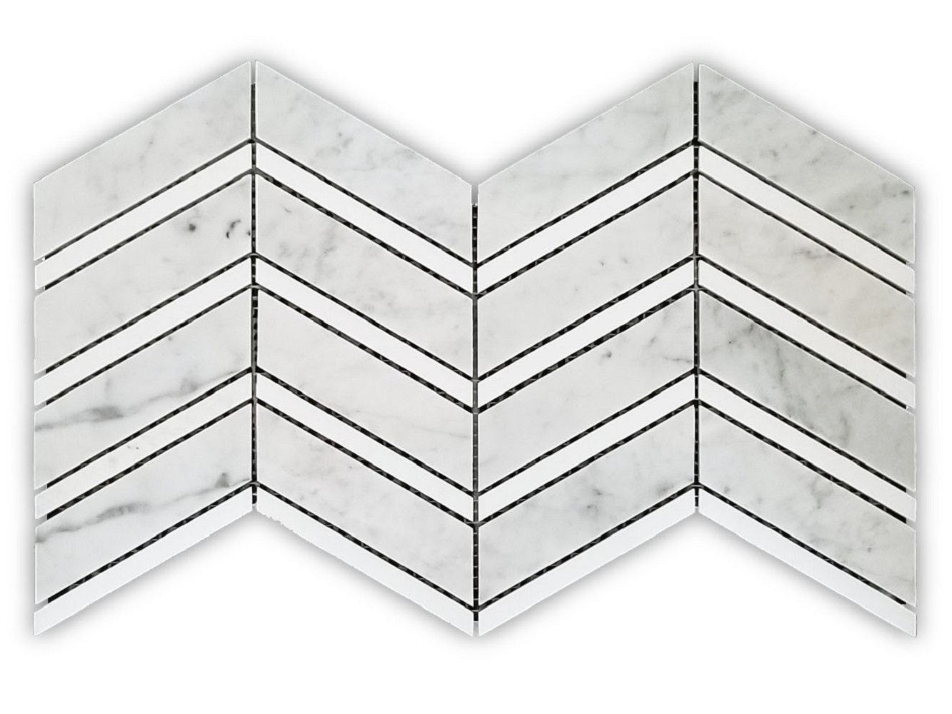 Mango Tile Roma 9" x 16" Marble Herringbone Mosaic Wall & Floor Tile ...