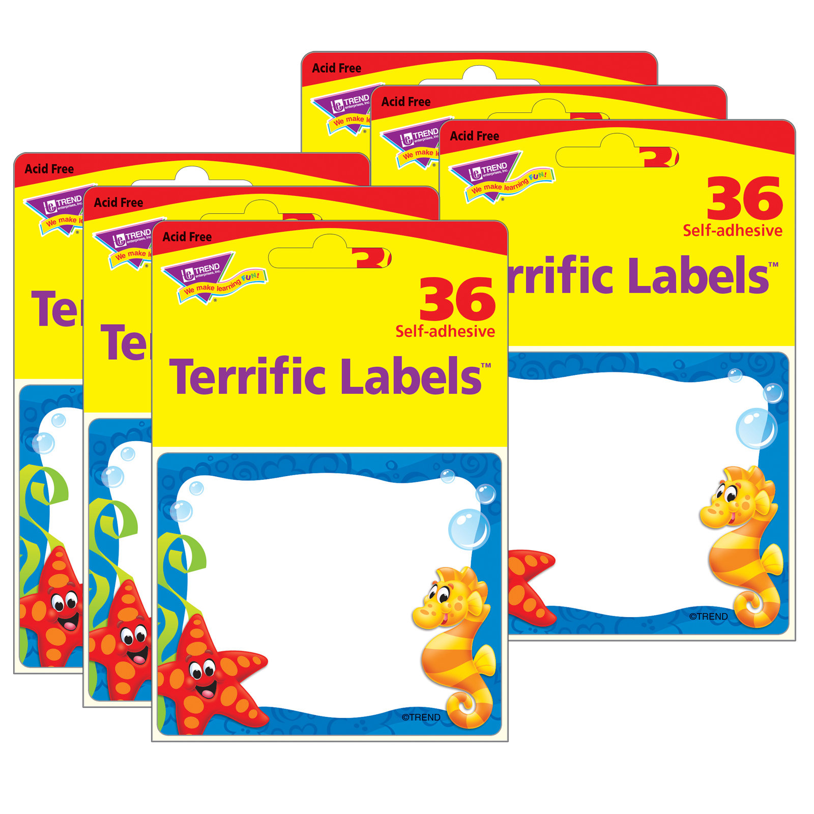 TREND enterprises, Inc. Trend Sea Buddies Terrific Labels, 36 Per Pack ...
