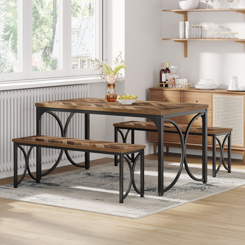 Dining Table with Bench Kitchen & Dining Room Sets You'll Love | Wayfair