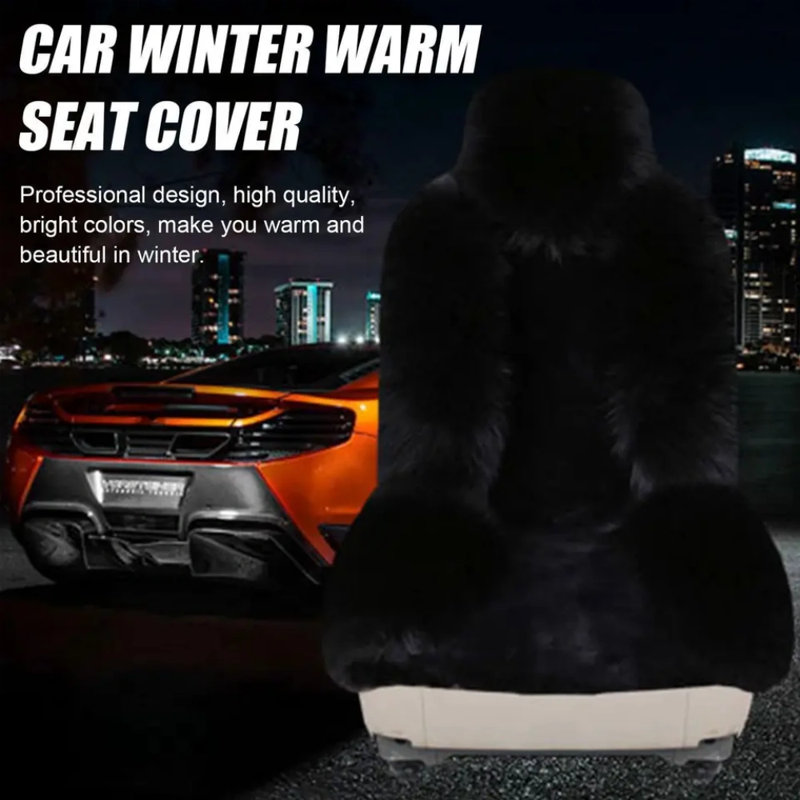 Costyle 1pc Simulation Australian Sheepskin Fur Car Front Seat Cover ...