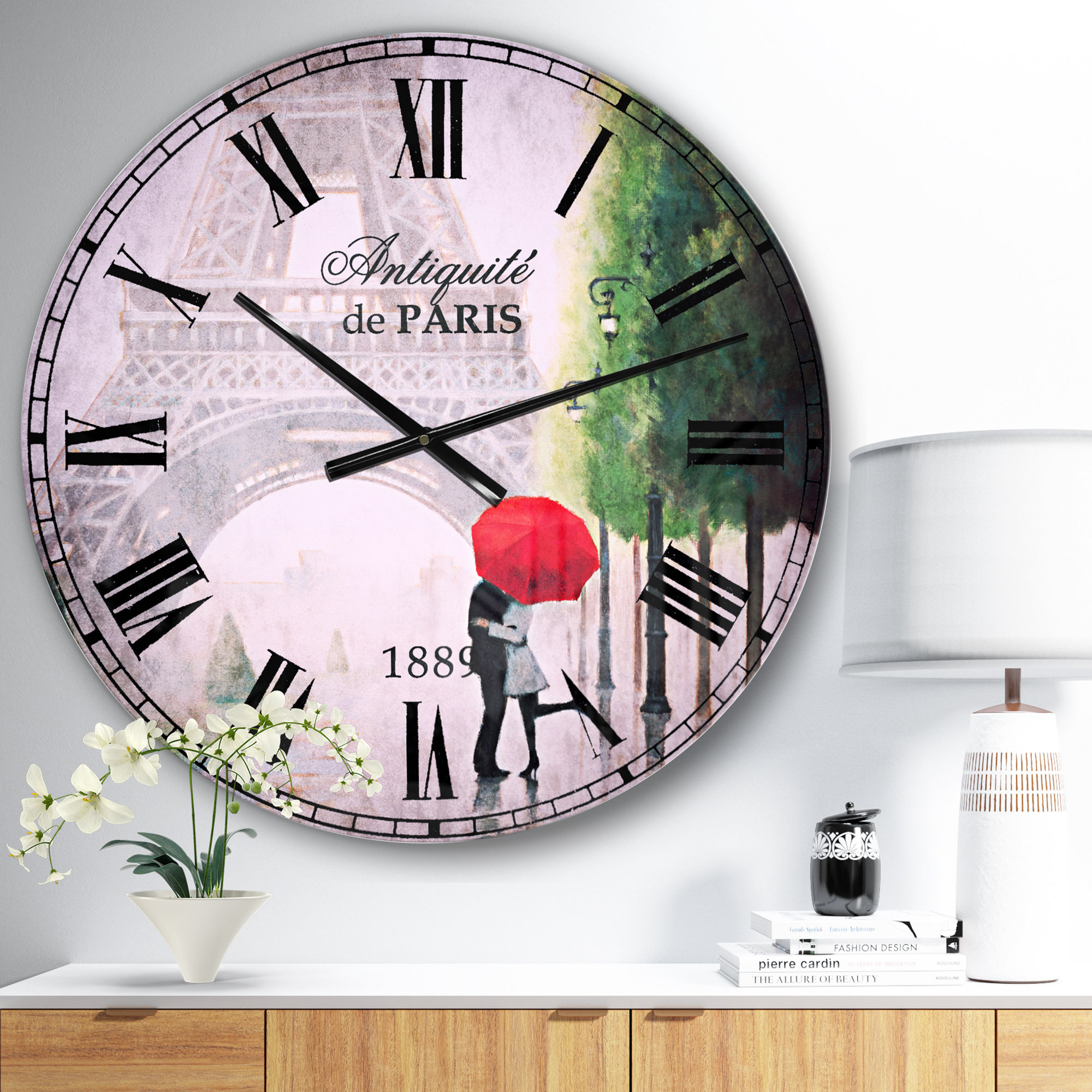 East Urban Home Paris Romance Couples III - Traditional wall clock ...