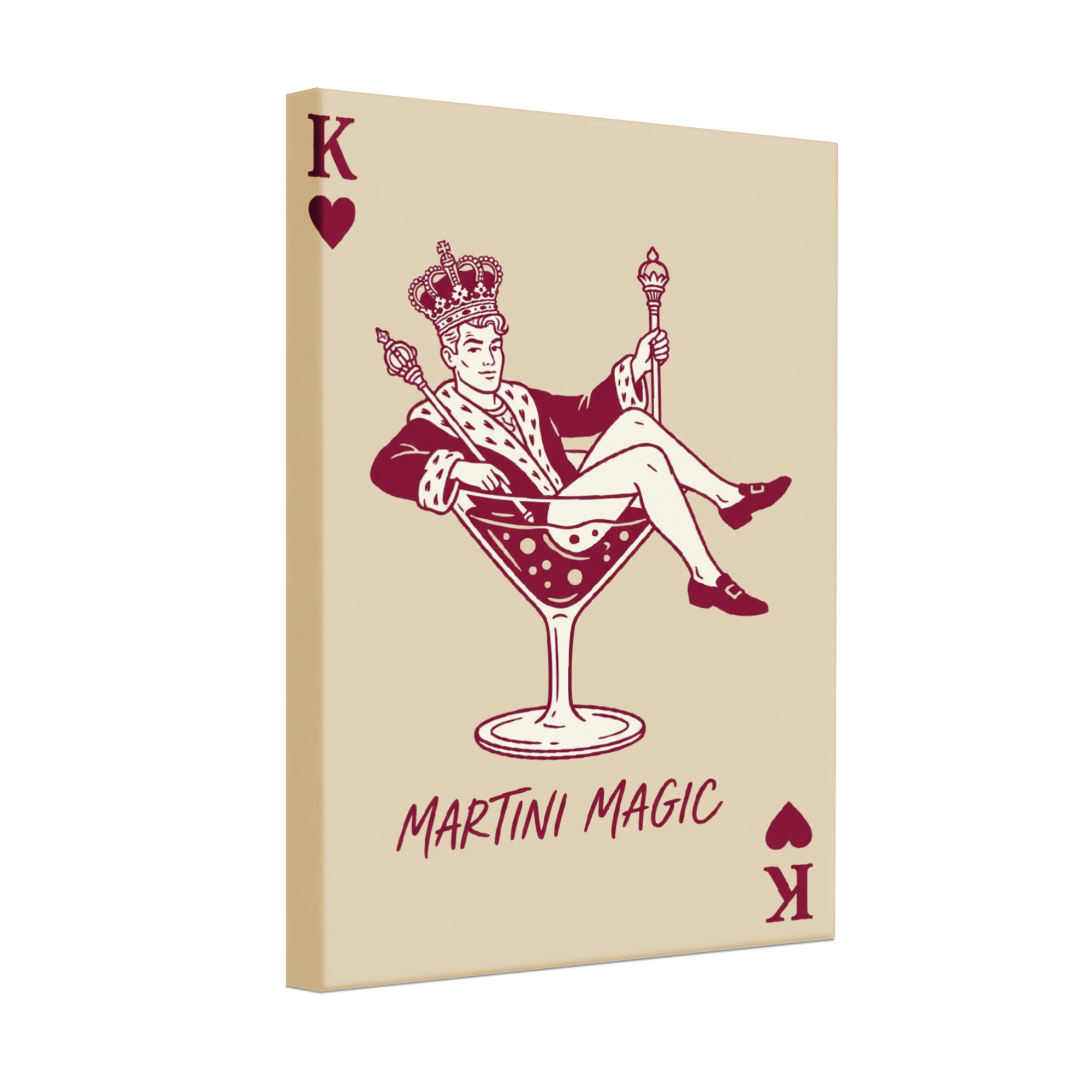 Everly Quinn Fashion King In Martini Glass With Crown And Scepter | Wayfair