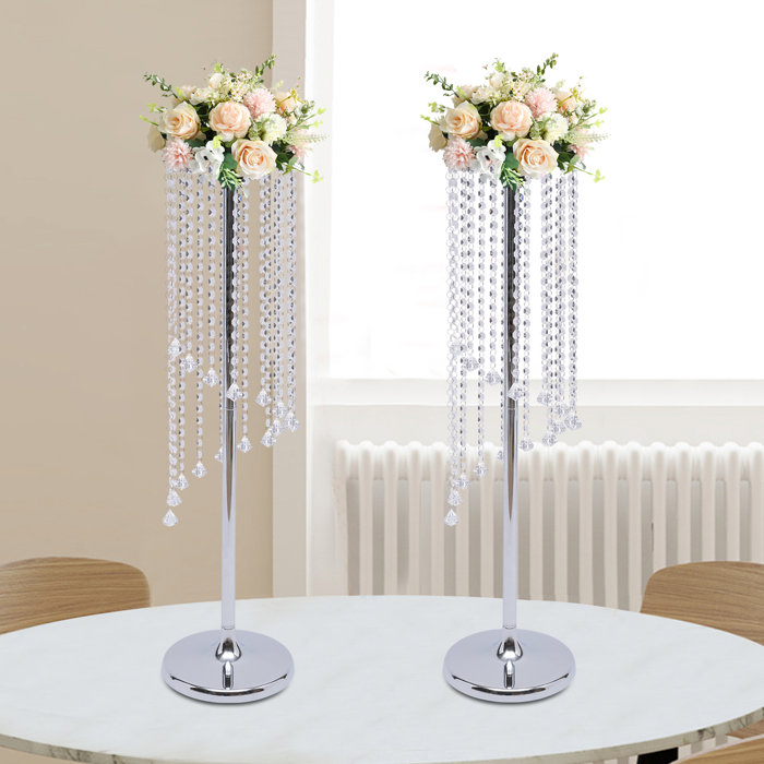 House of Hampton® Dnijah Metal And Crystal Flower Stand For Party ...