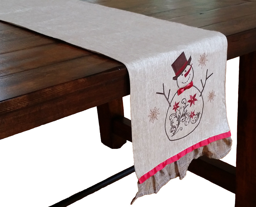 The Holiday Aisle® Sandford Embroidered Table Runner & Reviews ...