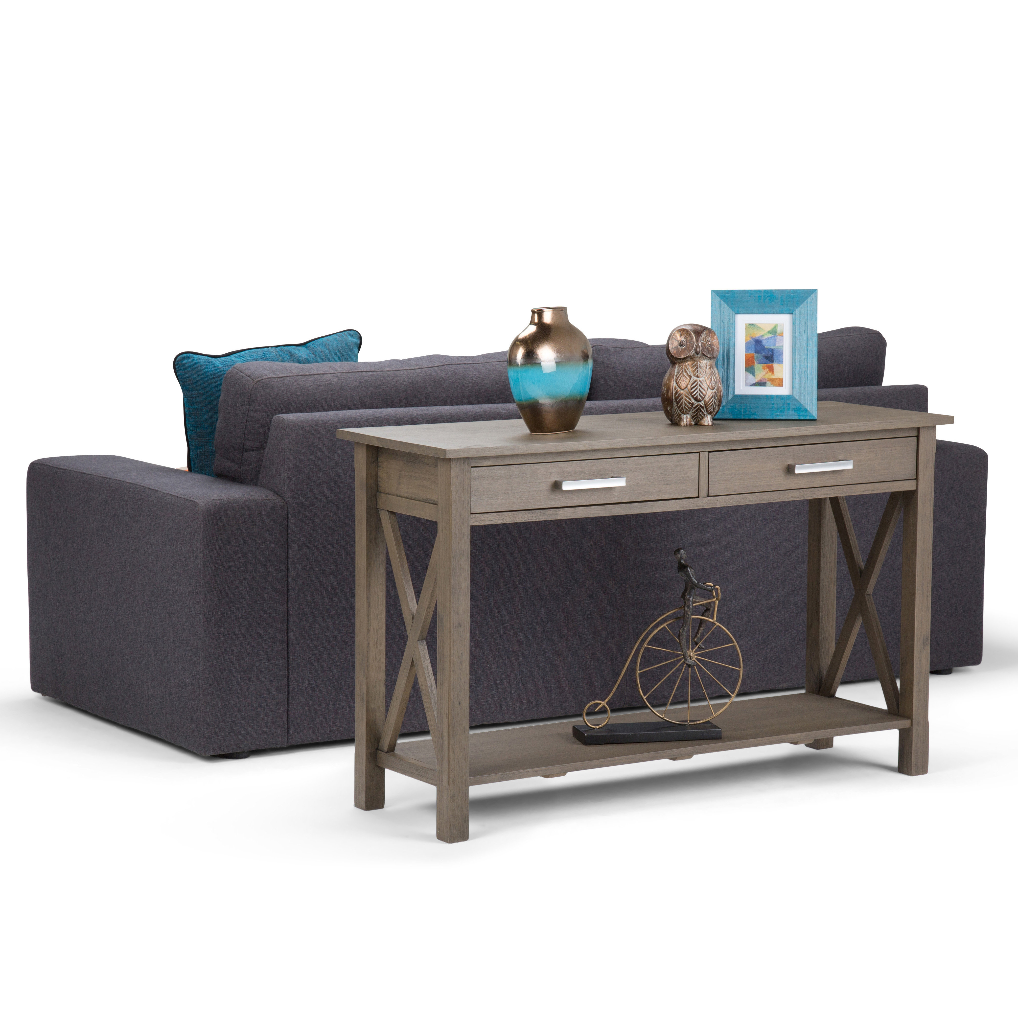 Simpli Home Kitchener 47"W Solid Wood Contemporary Storage Console ...