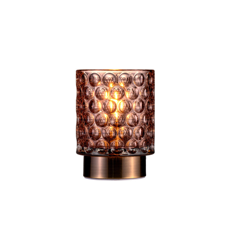 Fairmont Park Bright glamor mobile table lamp timer battery taupe/brass ...