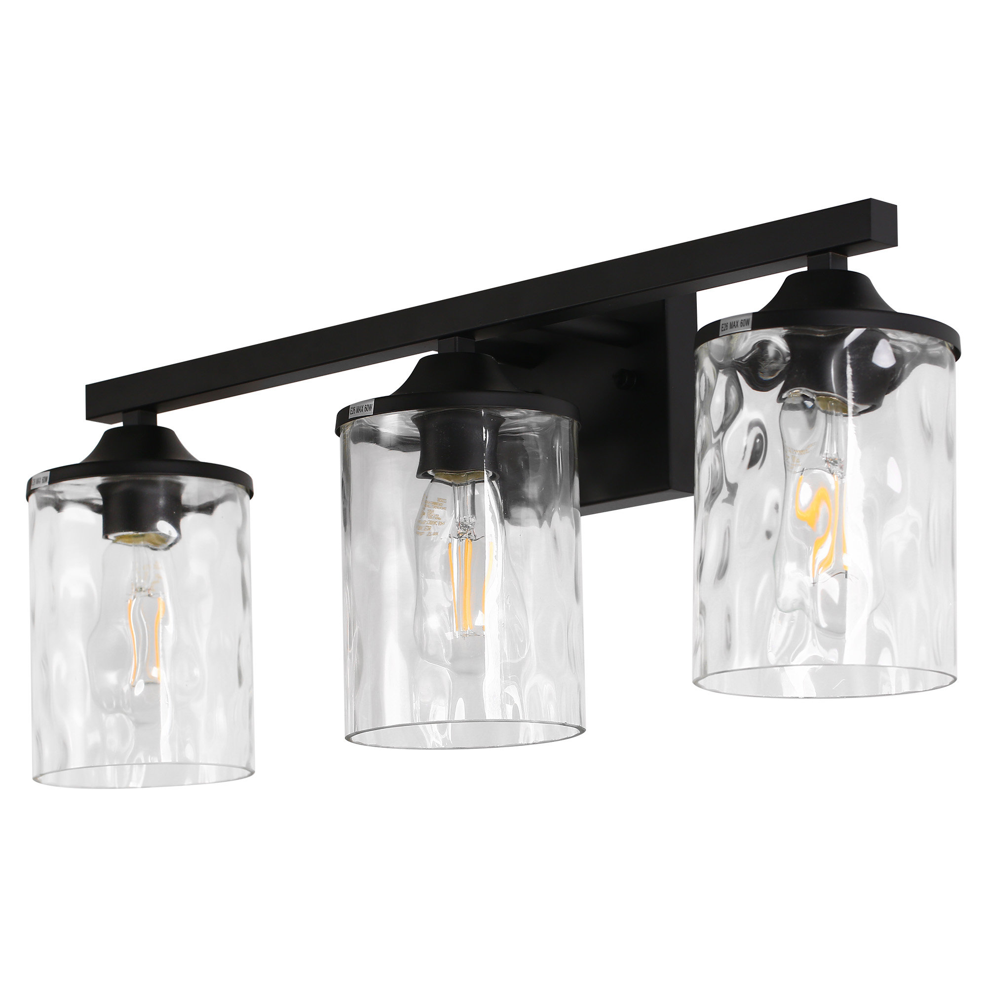Breakwater Bay Lilwen 3-Light Matte Black Modern Bathroom Vanity Light ...