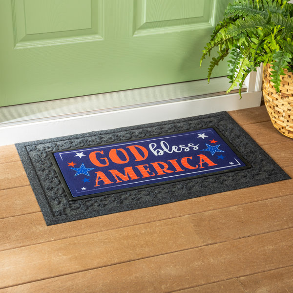 Arlmont & Co. Shondel Patriotic God Bless America Sassafras Mat | Wayfair